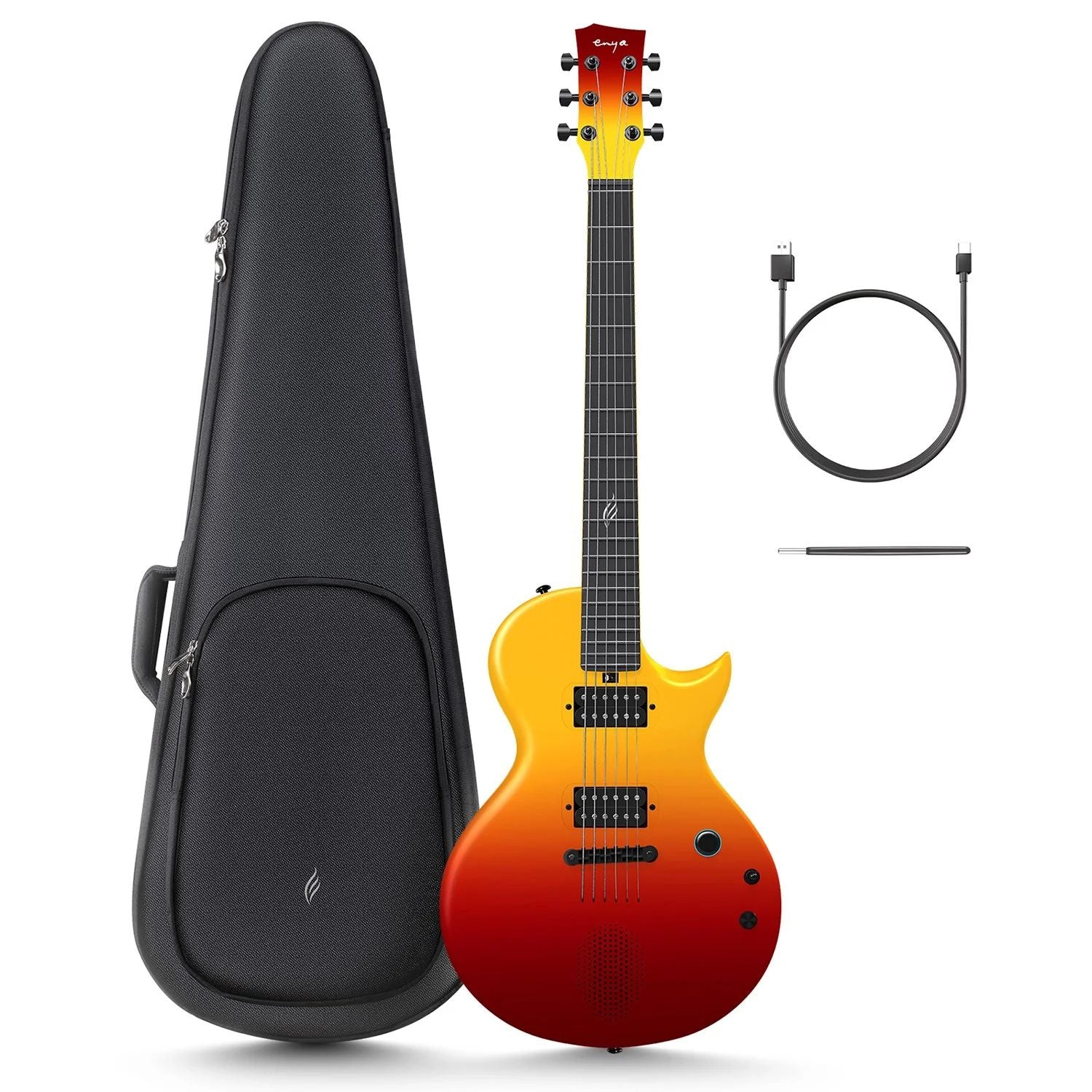 Enya Music Nova Go Sonic Smart Electric Guitar in Volcano Red