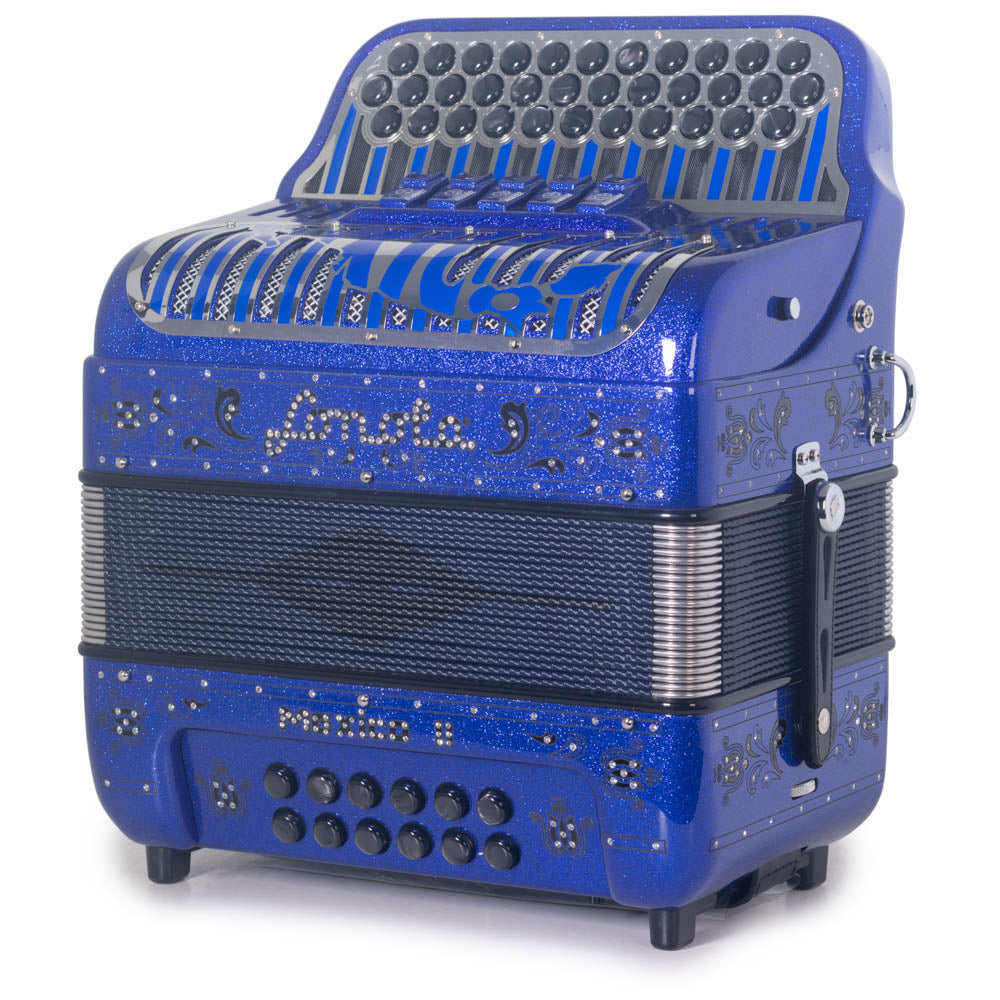 Sonola Mexico II Ultra Compact Accordion FBE 5 Switch Blue Glitter wit