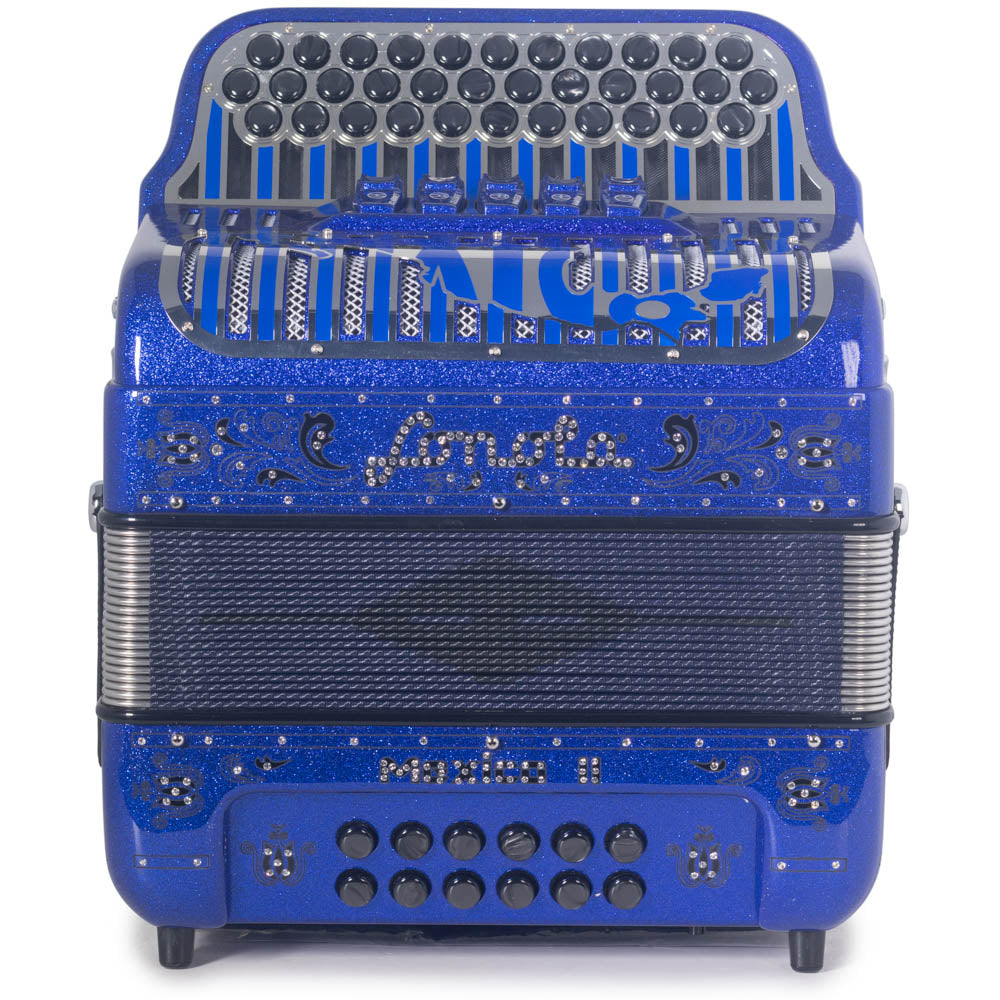 Sonola Mexico II Ultra Compact Accordion FBE 5 Switch Blue Glitter wit